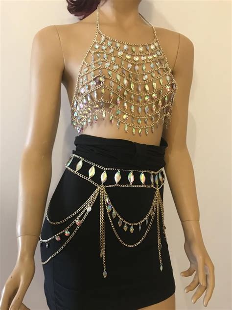 Chain Skirt Belly Chain Chain Belt Crystal Waist Chain Rave