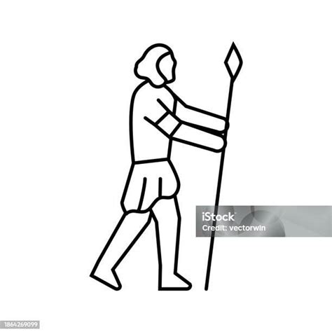 호모 사피엔스 인간 진화 라인 아이콘 벡터 일러스트레이션 개발에 대한 스톡 벡터 아트 및 기타 이미지 개발 고대의 남자