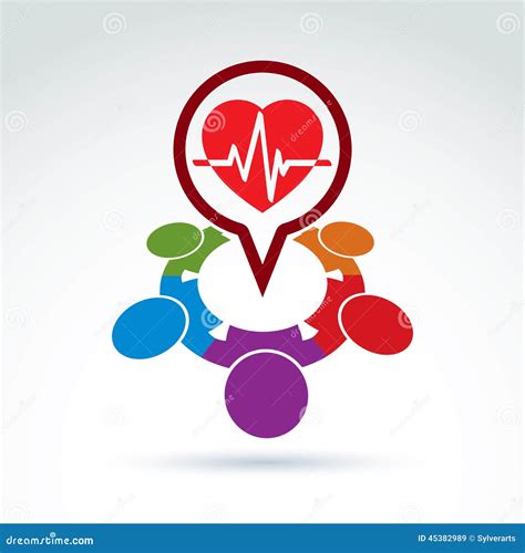 Cardiology Medical Idea Cardiogram Heart Beat Stock Vector