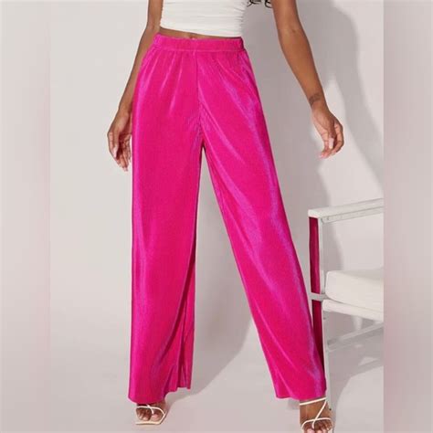 Shein Pants And Jumpsuits Hot Pink Barbiecore Pants Poshmark