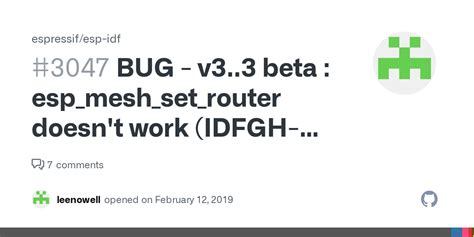 Bug V Beta Esp Mesh Set Router Doesn T Work Idfgh Issue