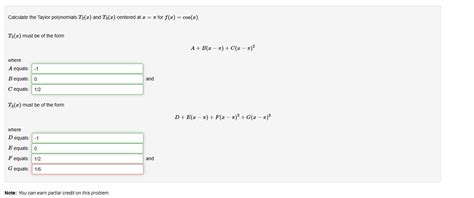 Solved Calculate The Taylor Polynomials T2x And T3x