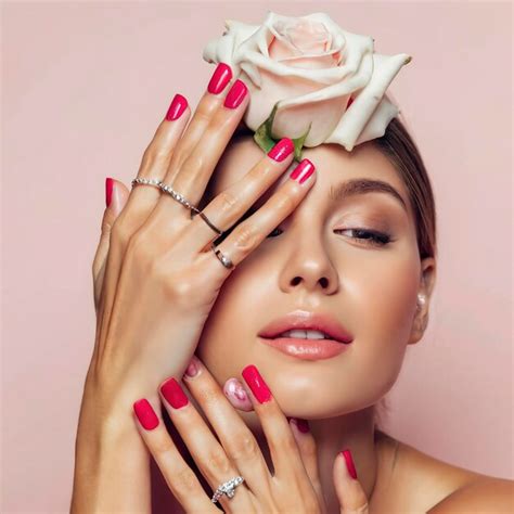 Premium Photo Beautiful Womans Nails With Beautiful French Manicure