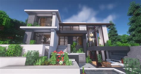 Minecraft Modern House Tutorial Step By Step