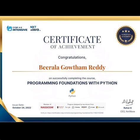 Gowtham Reddy Beerala On Linkedin Completed Python Foundations Course