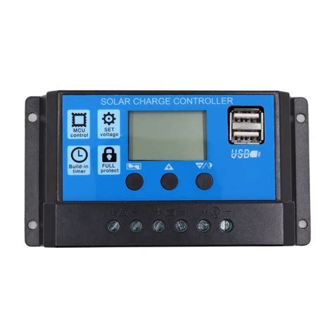 10A 12V 24V Автоматическая Работа ШИМ Солнечный контроллер заряда с ЖК ...