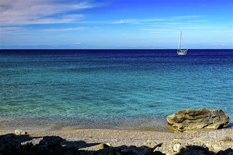 Sailboat In The South Agean Sea Rhodes Greece Photograph By Global