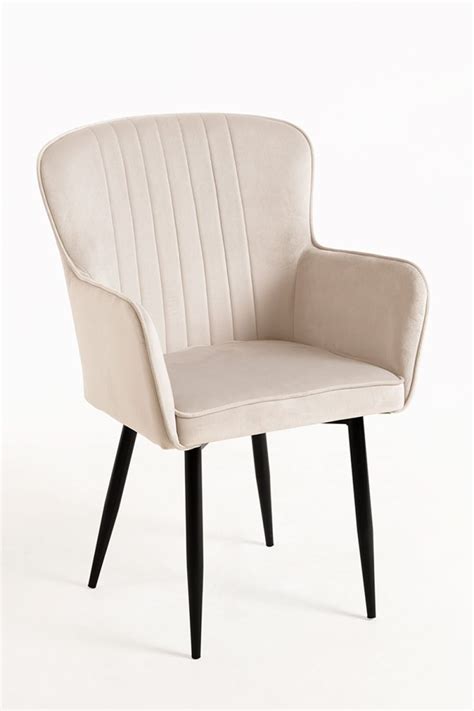 Silla Dalye Terciopelo Beige Conforama