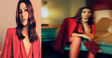 Shehnaz Gill Looks Killer In Red Dress And Blazer Sandesh