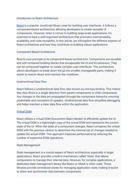 React Architecture Pdf Web Development Internet