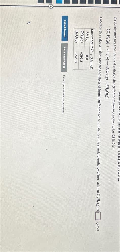 A Scientist Measures The Standard Enthalpy Change For Chegg Com