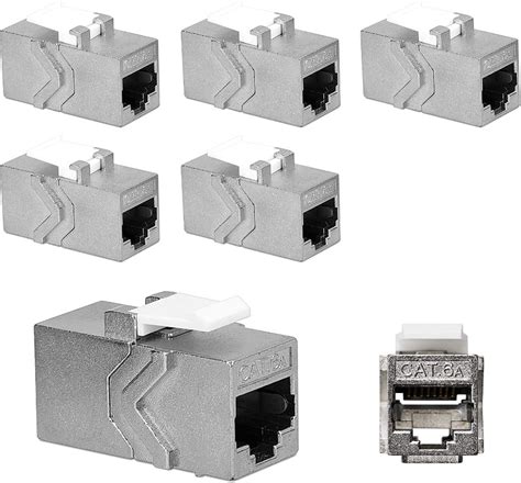 Kwmobile Cat6a Network Cable Coupler Pack Of 6 Cat6a Shielded