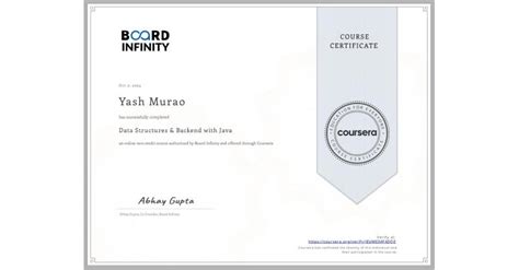 Yash Murao On Linkedin Completion Certificate For Data Structures