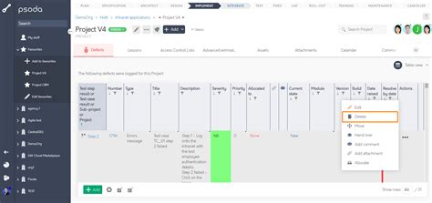 Delete Defect Form Psoda Help Centre