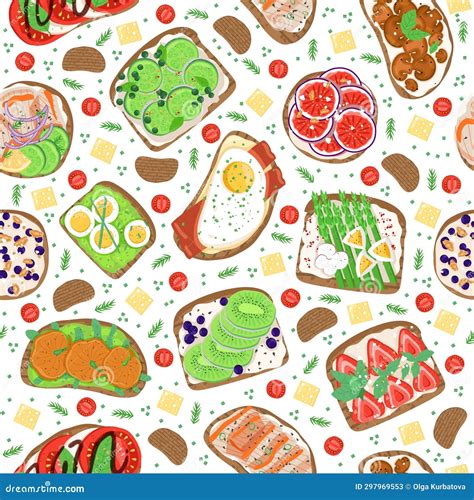Products For Sandwich Seamless Pattern Vector