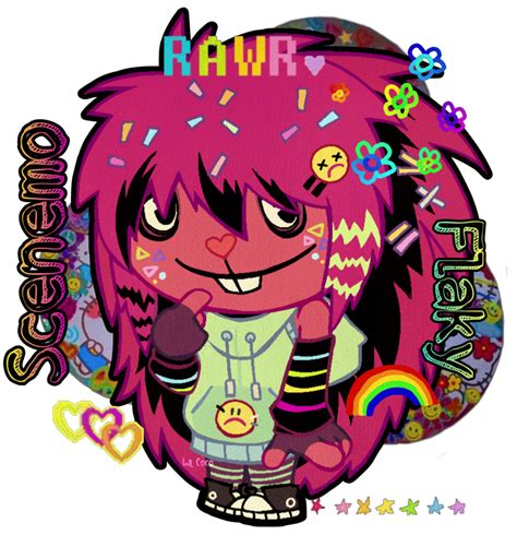 Htf Fanart Scenecore Flaky By La Cocotua On Deviantart