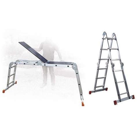 SCALA MULTIPOSIZIONE HOBBY 6 IN ALLUMINIO 6 SNODI 3X4 GRADINI APERTA H 3 71 MT EDILIZIA