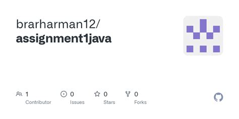 GitHub Brarharman12 Assignment1java