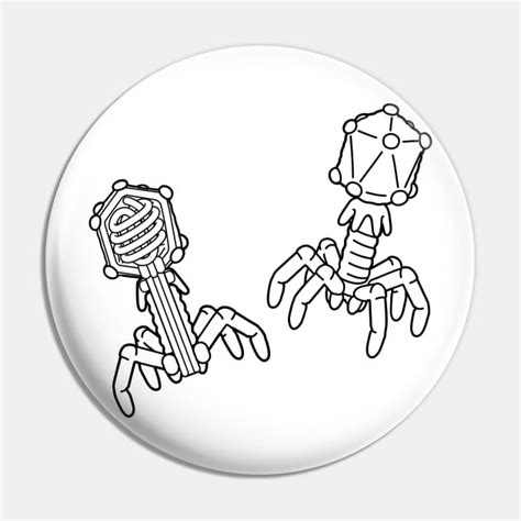 T4 Bacteriophage Line Drawing Bacteriophage Pin Teepublic