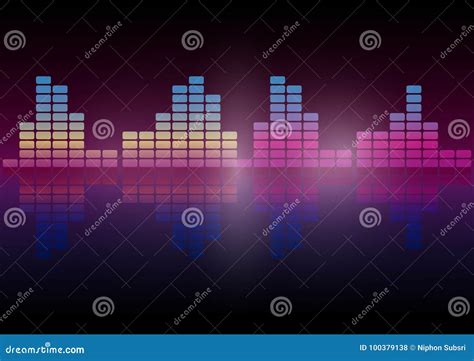 Equalizer On Abstract Technology Background Cartoon Vector