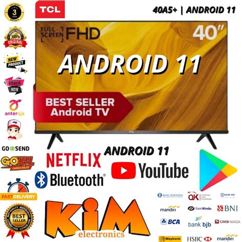 Jual Tcl Led 40 Inch 40a5 Smart Android 11 Youtube New Garansi