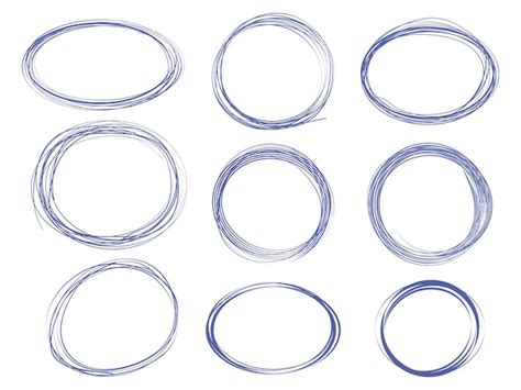 Mão Desenhada Rabisco Linha Círculos Doodle Circular Para Mensagem Nota