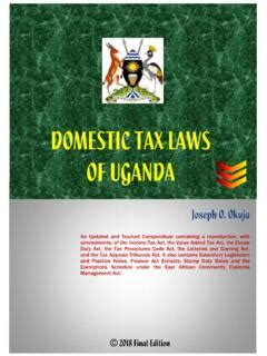 DOMESTIC TAX LAWS OF UGANDA Ugandanlawyer Domestic Tax Laws Of