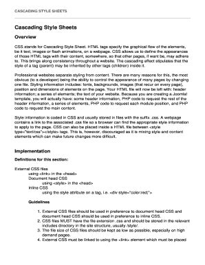 Fillable Online CSS Stands For Cascading Style Sheet Fax Email Print