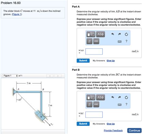 Solved Problem 1660 Part A The Slider Block C Moves At 11