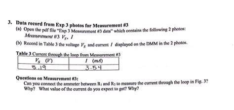 solved 3 data record from exp 3 photos for measurement 3