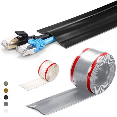High Quality Pvc Floor Cable Cover 1m Soft Wall Wire Concealer Universal Self Adhesive Cord