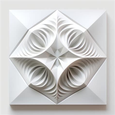 Premium Photo Geometric White Paper Sculpture With Fractallike Kaleidoscopic Design