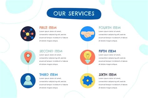 Free Vector Flat Our Services Infographic Template