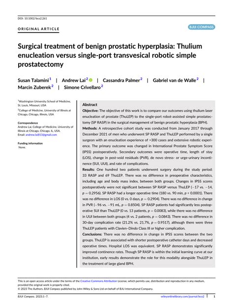 Pdf Surgical Treatment Of Benign Prostatic Hyperplasia Thulium