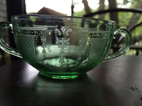 Green Depression Glass Double Handled Cups Collectors Weekly