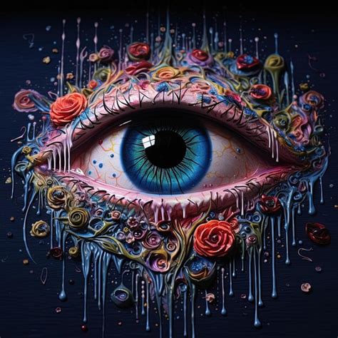 Una Pintura De Un Ojo Con La Palabra Ojo En Ella Foto Premium