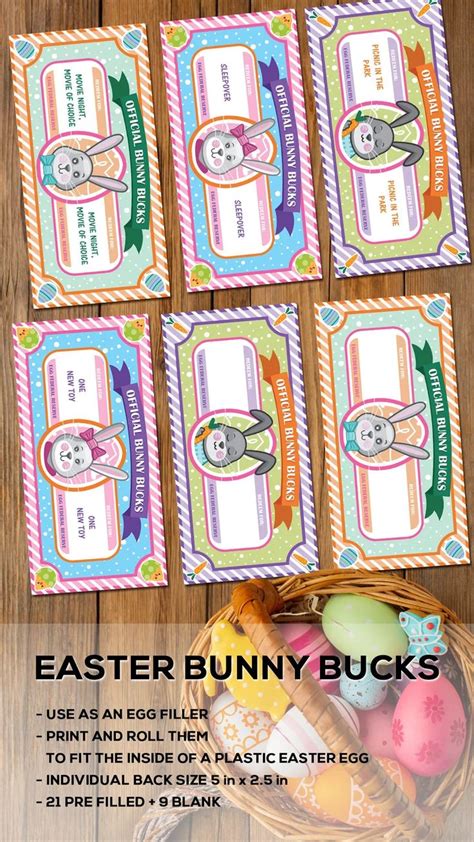 Easter Bunny Bucks Printables Easter Play Money Easter Egg Hunt
