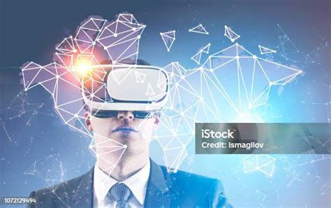 Vr 안경 세계 지도 인터페이스에서 사업가 0에 대한 스톡 사진 및 기타 이미지 0 가상현실 가상현실 시뮬레이터 Istock