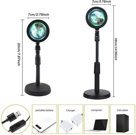 프로젝션 Led 조명 일몰 램프 원격 16 색 야간 조명 4 가지 모드 설정 360 ° 회전 레인보우 조명 실내 조명