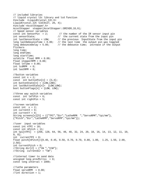 lathe leadscrew arduino code pdf computer programming computing