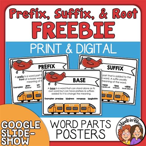 Prefixes Suffixes Roots Word Parts Posters And Anchor Charts Freebie