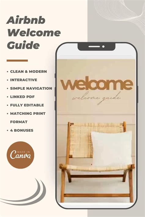 airbnb digital book template canva interactive digital airbnb modern