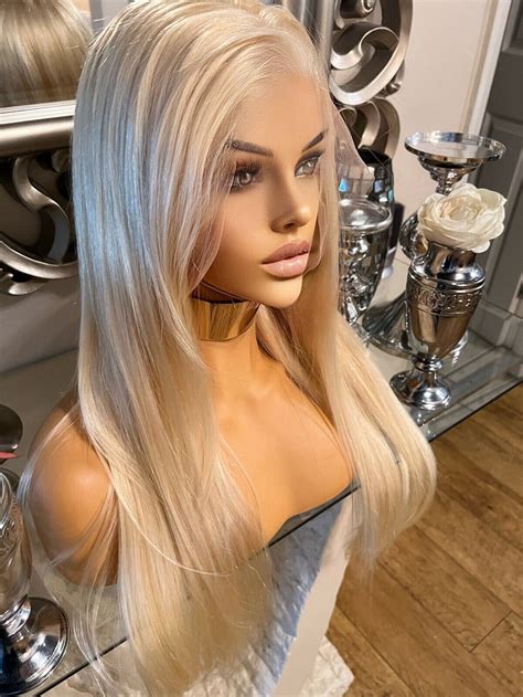 Human Hair Wig 100 Blonde Human Hair Wig 613 Lace Front 4x4 Etsy