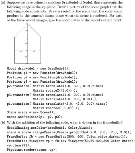 SOLVED A Suppose We Have Defined A Subclass DrawModel Of Model That