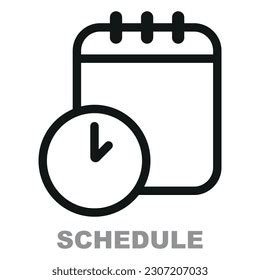 Schedule Icon Depicts Calendar Marked Dates Stock Vector Royalty Free