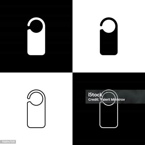 設置房間的門吊架標籤 用於在黑白背景上隔離的酒店或度假村圖示請不要打擾標誌向量插圖向量圖形及更多不方便圖片 不方便 住宅房間 外型
