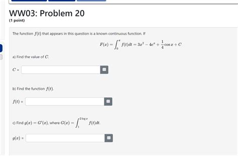 Solved The Function F T That Appears In This Question Is A Chegg