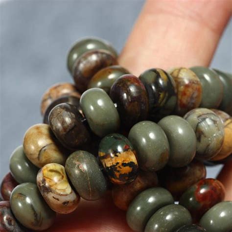 Natural Picasso Jasper Beads Rondelle Smooth Beads Jasper Stone Beads Loose Gemstone Beads