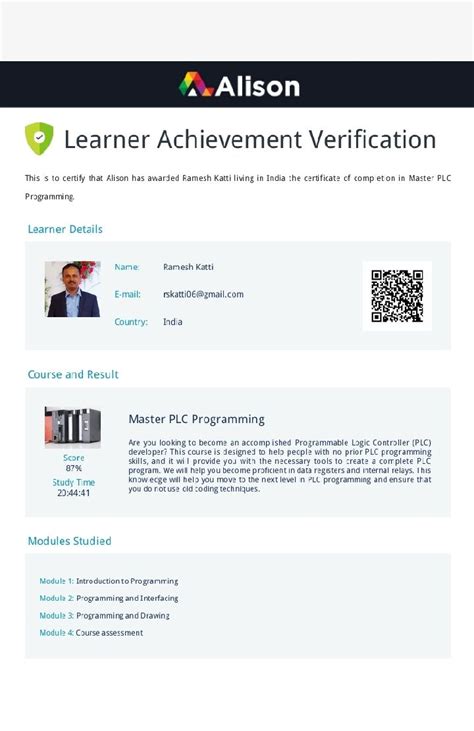 ramesh katti on linkedin learning plcprogramming alison