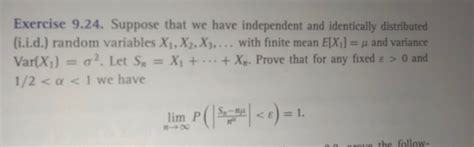 Solved Exercise 9 24 Suppose That We Have Independent And Chegg